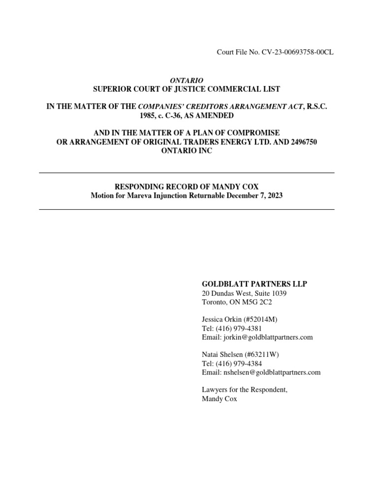 Responding Record of Mandy Cox 2023-11-24 Part 1 | PDF | Employment ...