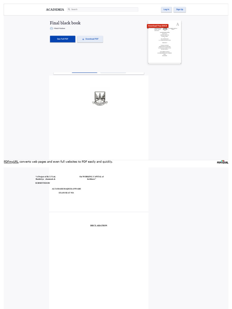 WWW Academia Edu 38866185 Final Black Book | PDF