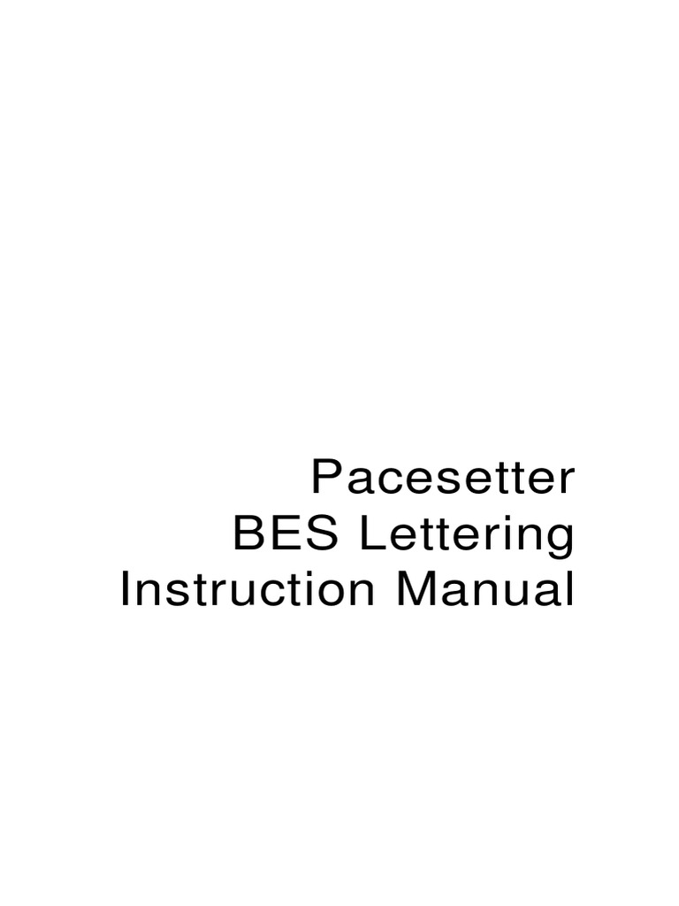 Brother/Pacesetter BES Lettering Manual | PDF | Keyboard Shortcut ...