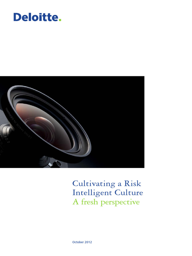 Deloitte Au Fs Cultivating Risk Intelligent Culture 1012 | PDF | Risk ...