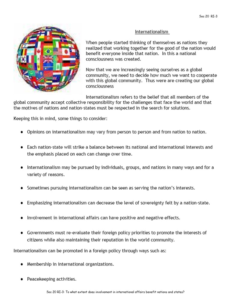 Internationalism & Foreign Policy Guide | PDF | International Relations ...