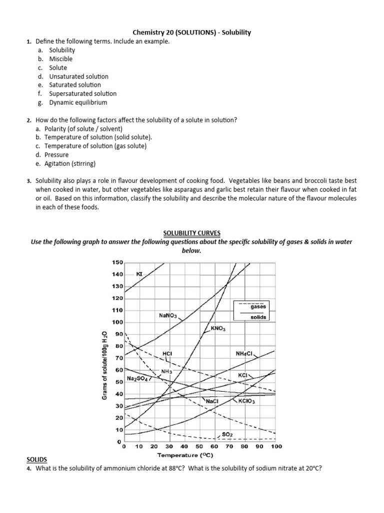 Chemistry Solubility Guide | PDF | Solubility | Water