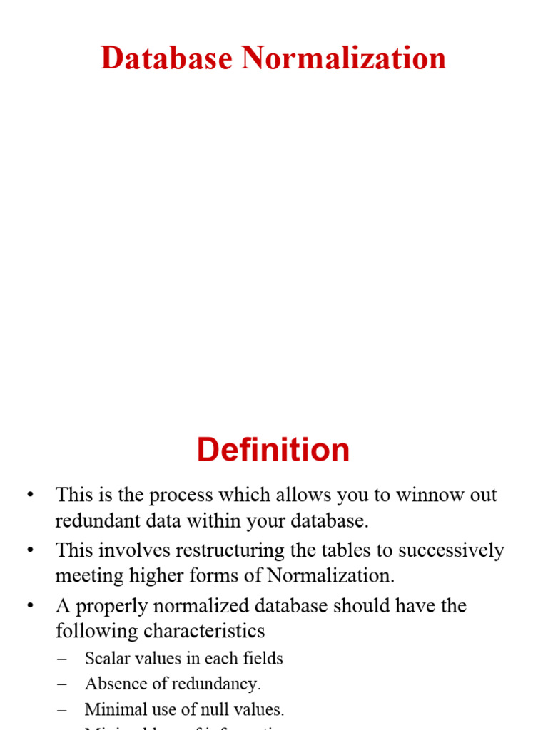 16 Normalization 1 | PDF | Computer Data | Data Model