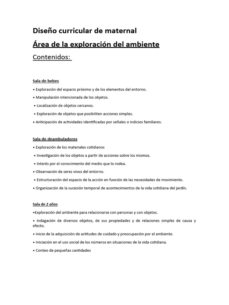 Diseño Curricular de Maternal | PDF