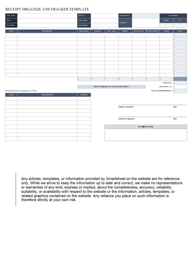 IC Receipt Organize and Tracker 11321 | PDF
