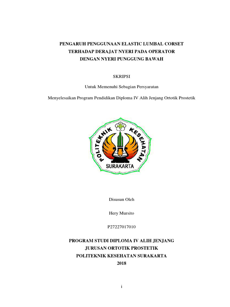 Pengaruh Corset Lumbal pada Nyeri Punggung | PDF
