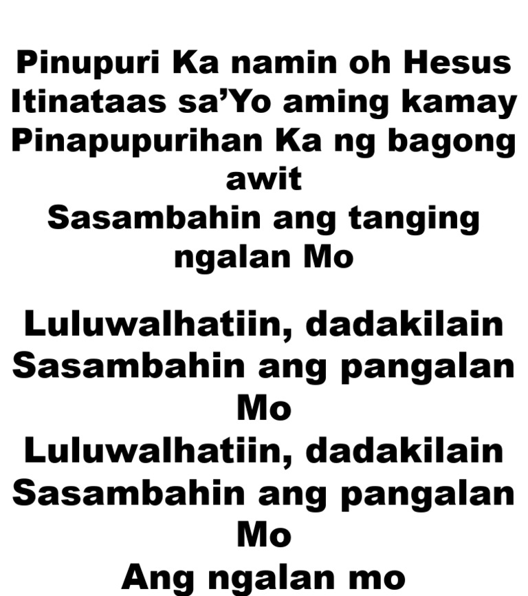 Pinupuri Ka Namin Oh Hesus | PDF