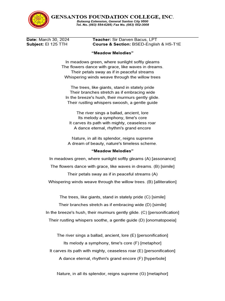 EL 125 SONNET POEM | PDF