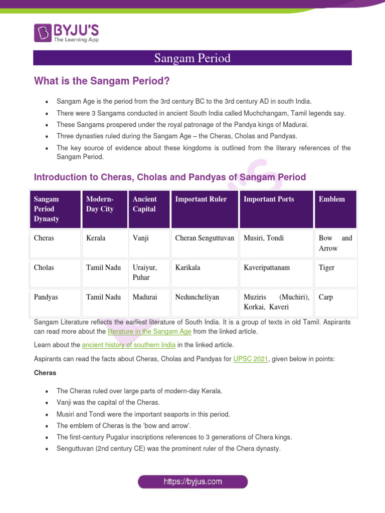Sangam Period | PDF | Tamils | Ancient India