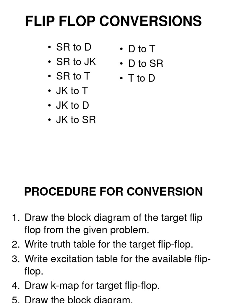 Lecture 2527 Unit 4 FlipFlop Conversions ECE213 | PDF | Electronic ... Lecture 2527 Unit 4 FlipFlop Conversions ECE213 | PDF | Electronic ...
