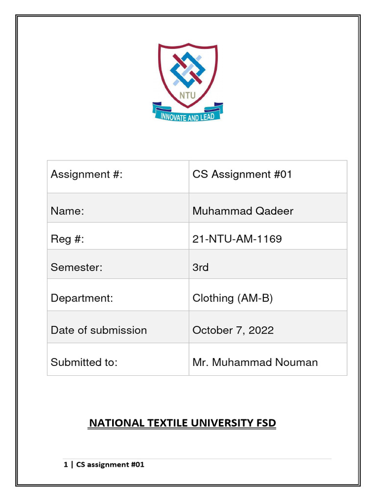 Assignment #01 | Download Free PDF | Computer Data Storage | Random Access Memory
