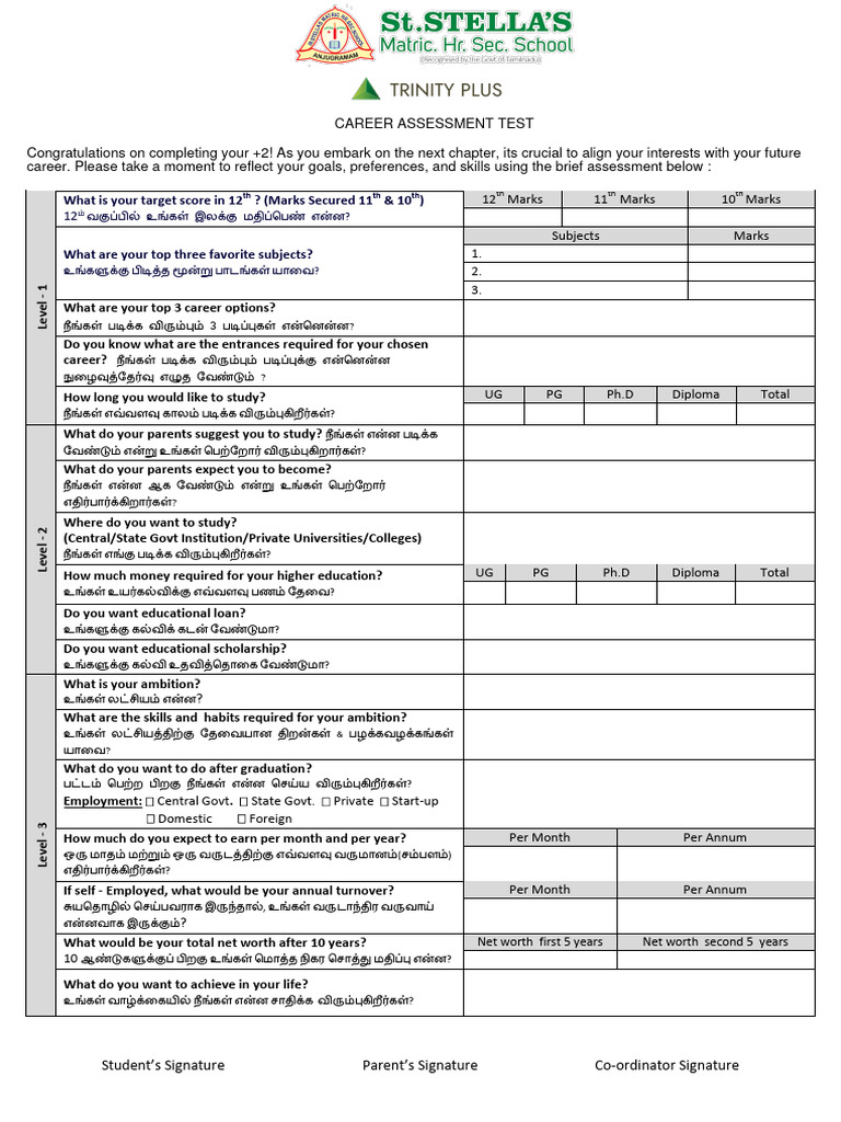 Career Assessment Stella's | PDF