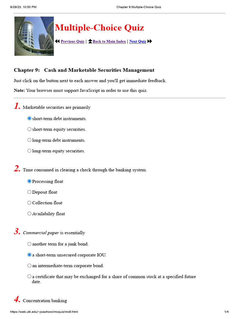 Quiz 9 | PDF | Securities (Finance) | Freddie Mac
