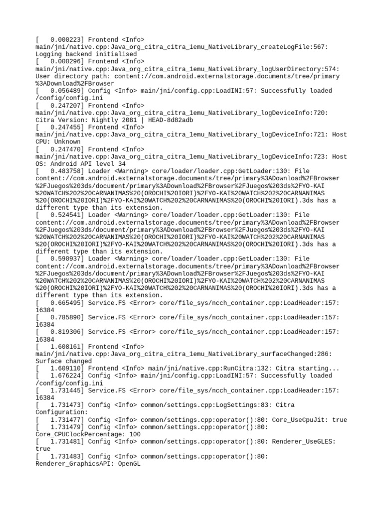 Citra Log | PDF | Computing | Computer Architecture