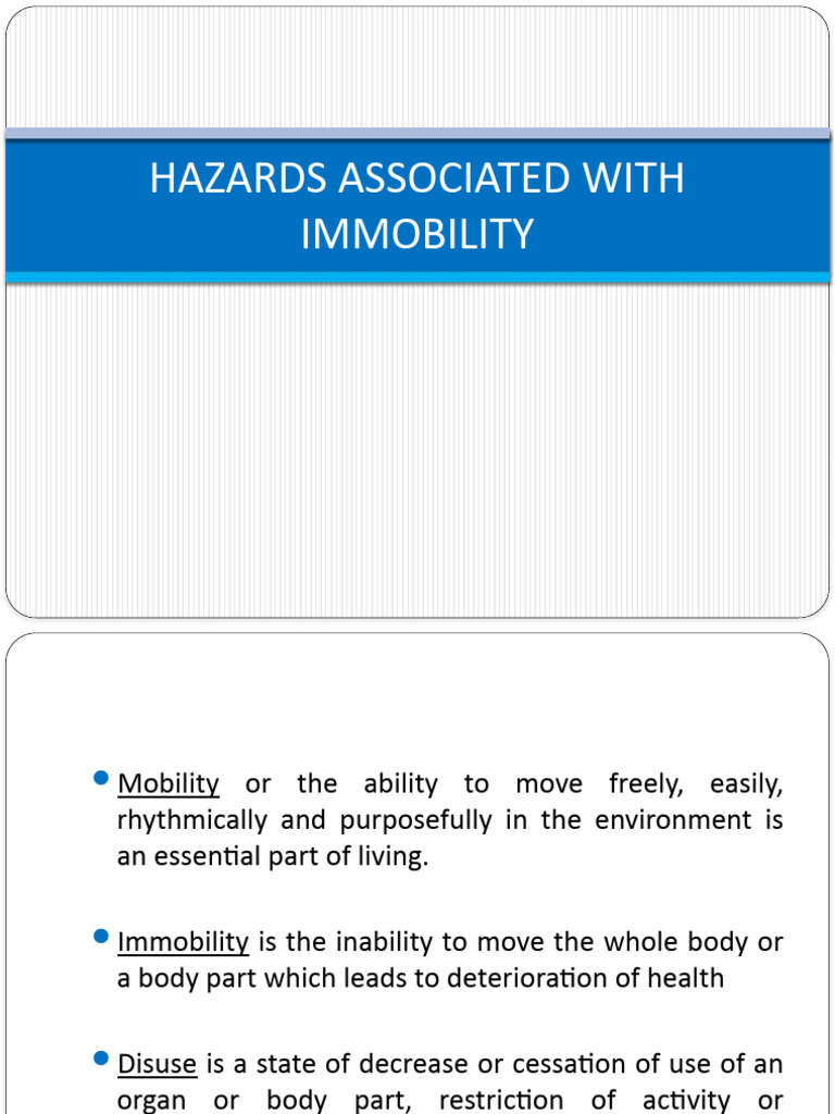 Hazards Associated With Immobility | PDF | Vein | Thrombosis