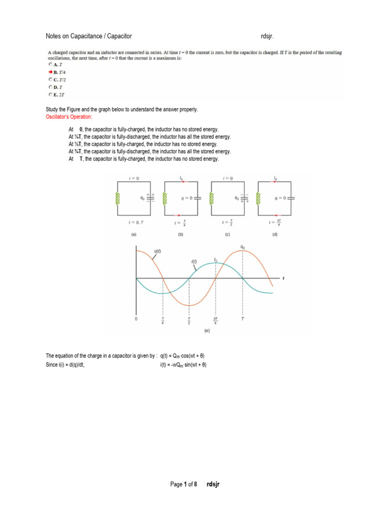 LC-Oscillation-with-Solution | PDF | Capacitor | Inductor