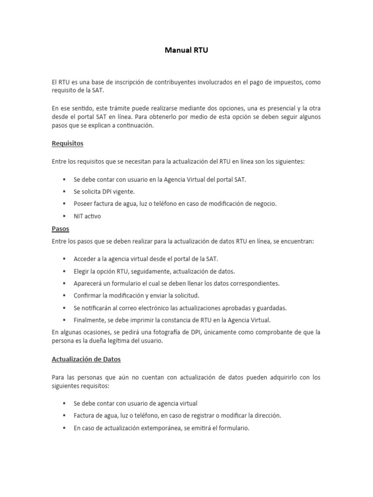 Manual RTU | PDF | Informática