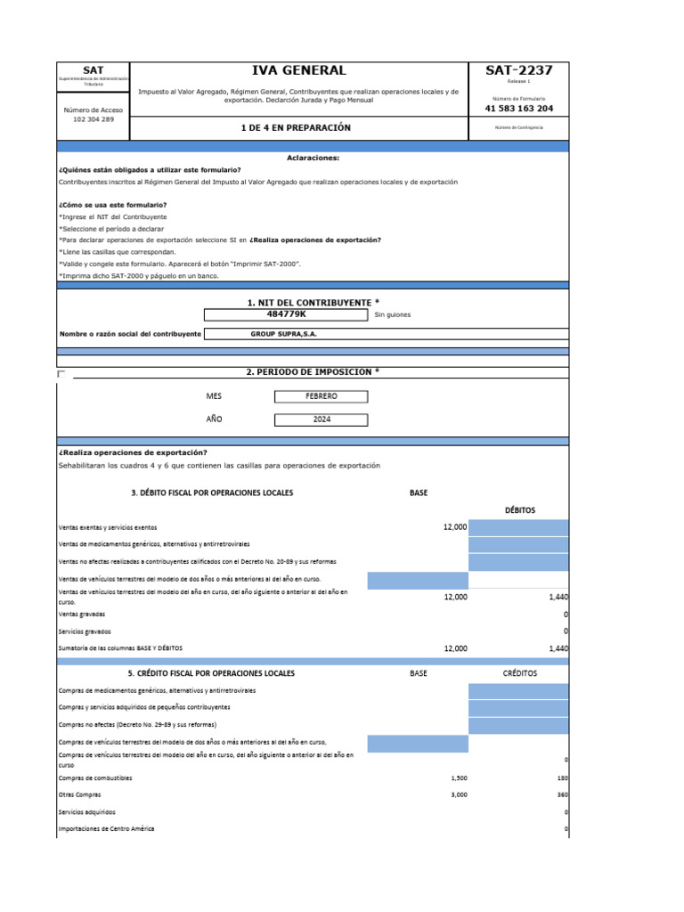 Iva Mensual Sat 22371 | PDF | Impuesto al valor agregado | Impuestos