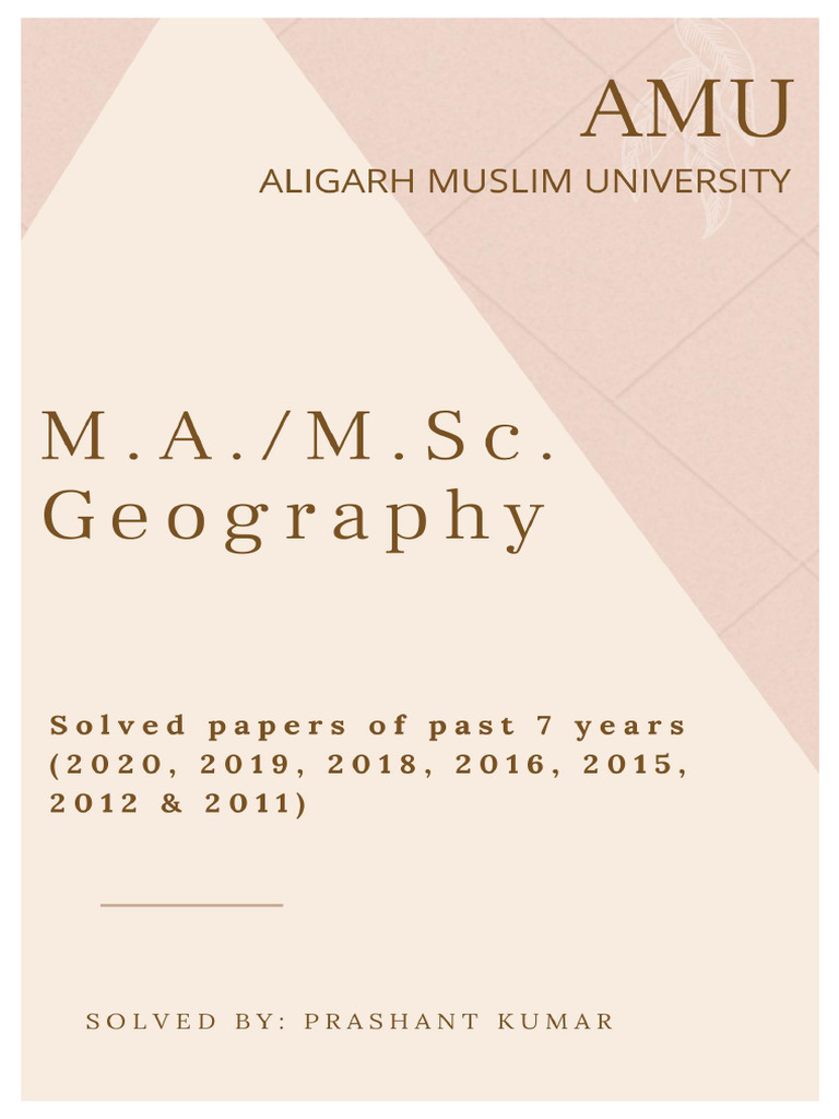 AMU Geo PYQ Papers | PDF | Oceans | Precipitation