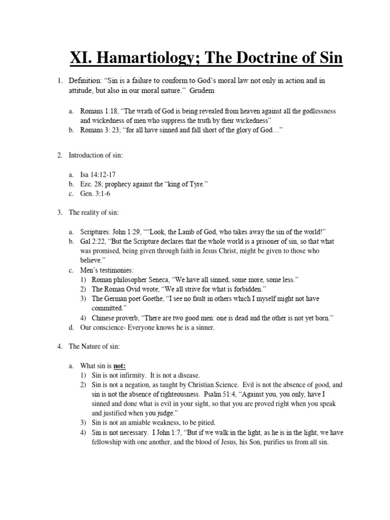 Harmartiology Doctrine Sin | PDF | Religious Belief And Doctrine ...