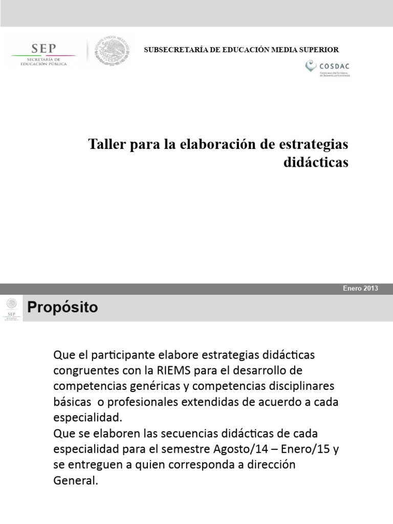 Taller de Elaboracion de Estrategias Didacticas | PDF | Enseñando | Aprendizaje