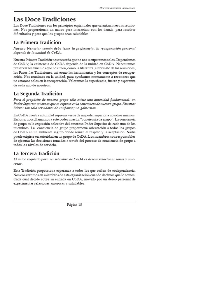 Tradiciones | PDF | Anonimato