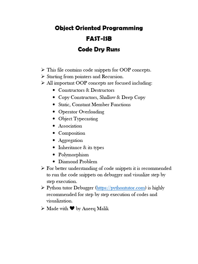 OOP DryRuns | PDF | Namespace | Object Oriented Programming OOP DryRuns | PDF | Namespace | Object Oriented Programming