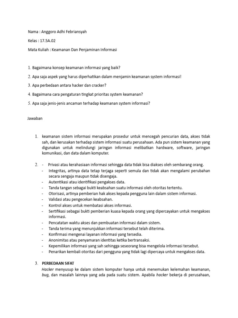 Tugas1 - Anggoro Adhi Febriansyah - Keamanan Dan Penjaminan Informasi ...