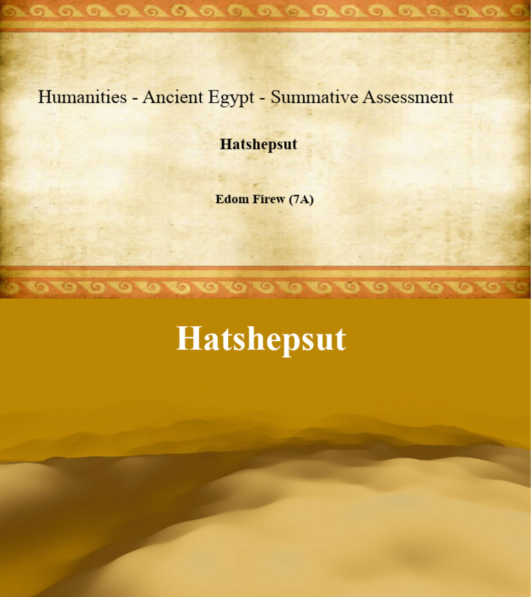 Hatshepsut: Ancient Egypt Assessment | PDF