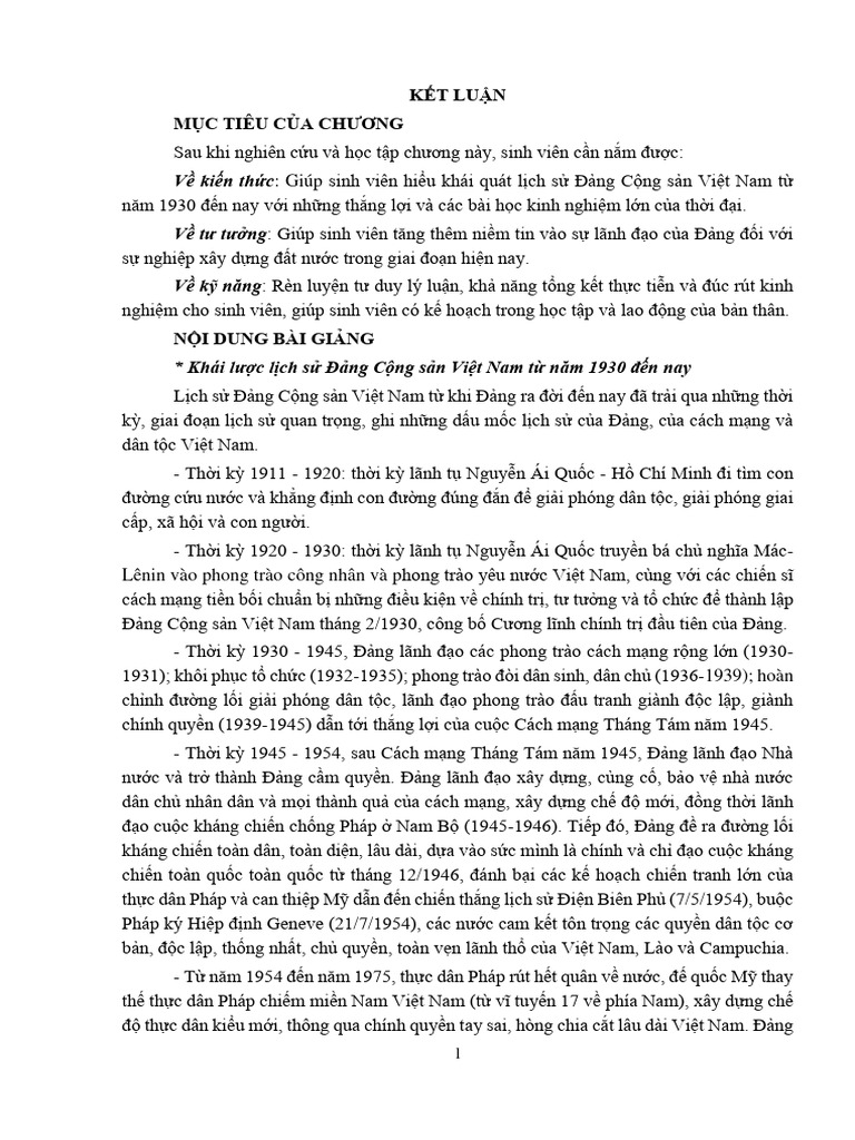 2.5. Tlht Lịch Sử Đảng Csvn Kết Luận | PDF