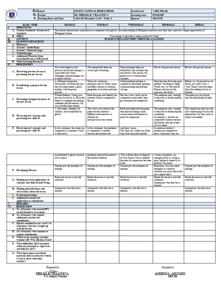 Eng7 6 | PDF | Analogy | Learning