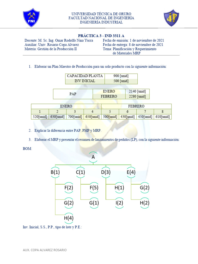(Template) PRACTICA 3 IND3311 AUX 2-2021 | PDF