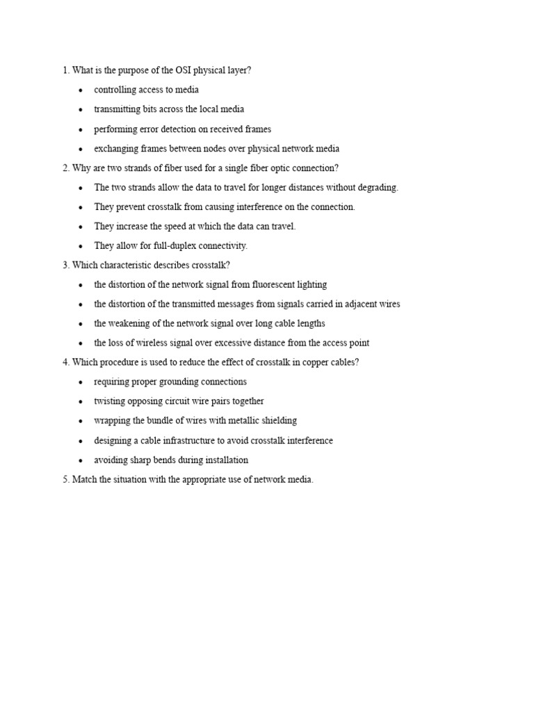 Module 4-7 No Answer | PDF | Computer Network | Transmission Medium