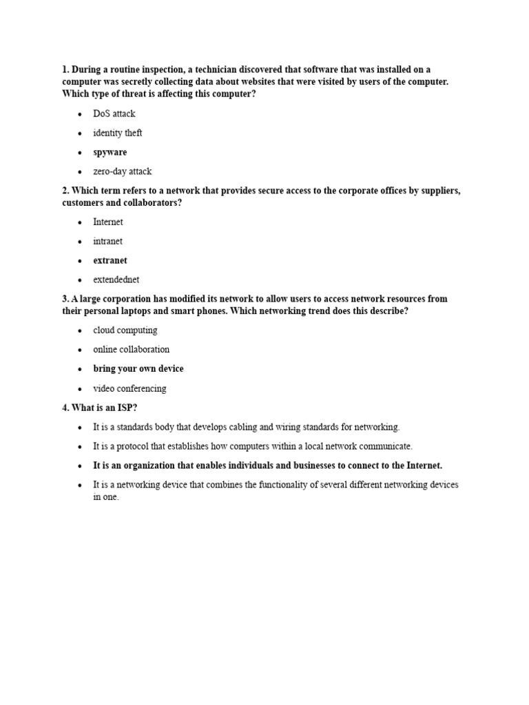 Packet Tracer Module 1-10 Answer Key | PDF | Computer Network | Internet Protocol Suite