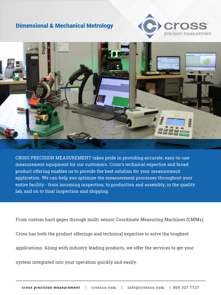 Cross Precision Measurement Dimensional and Mechanical Metrology | PDF
