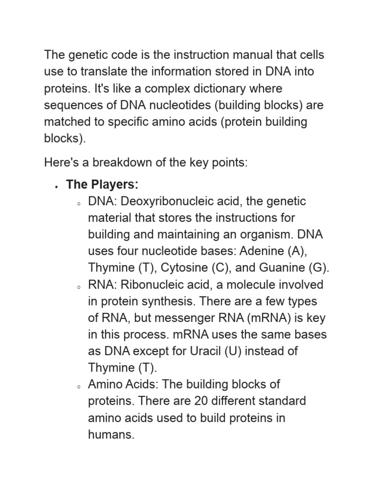 Genetic Code Reviewer | PDF | Genetic Code | Rna