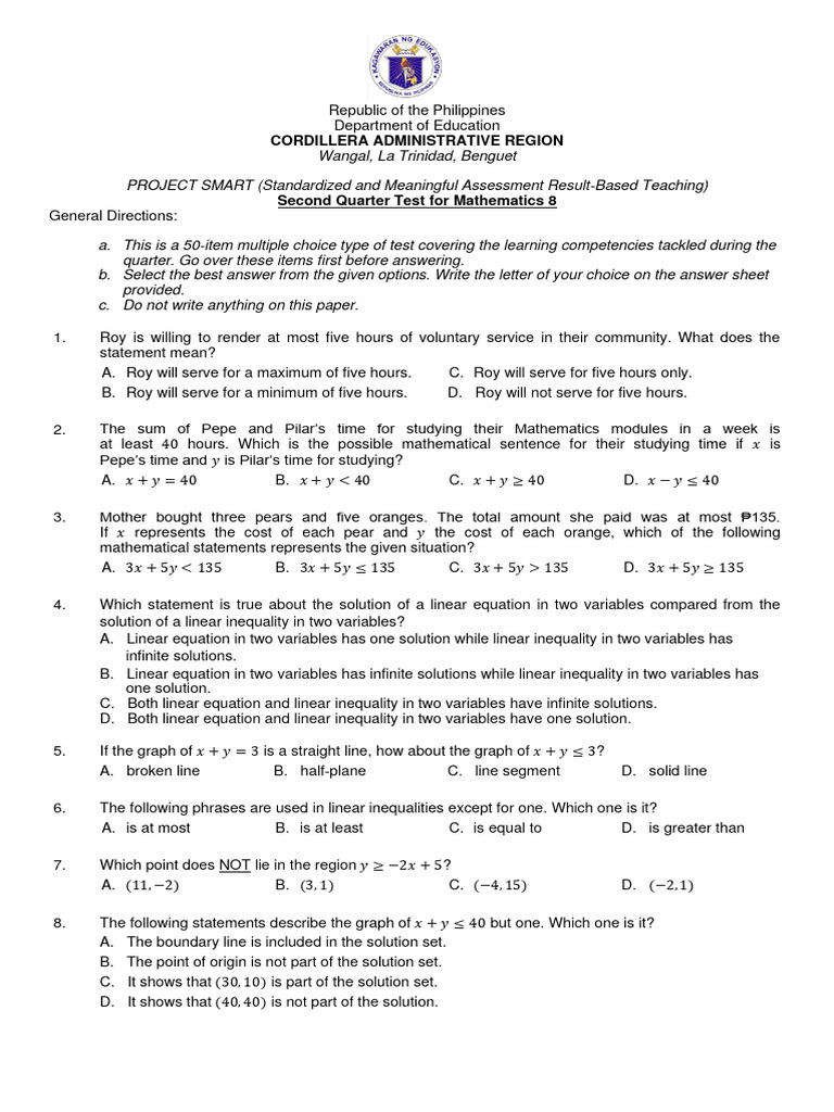 TQ - Q2 - Mathematics - 8 - Bryan Hidalgo | PDF | Rectangle | Triangle