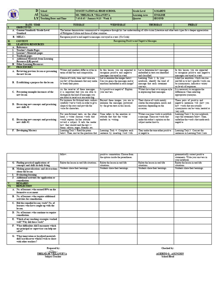 Eng8 8 | PDF | Learning | Human Communication