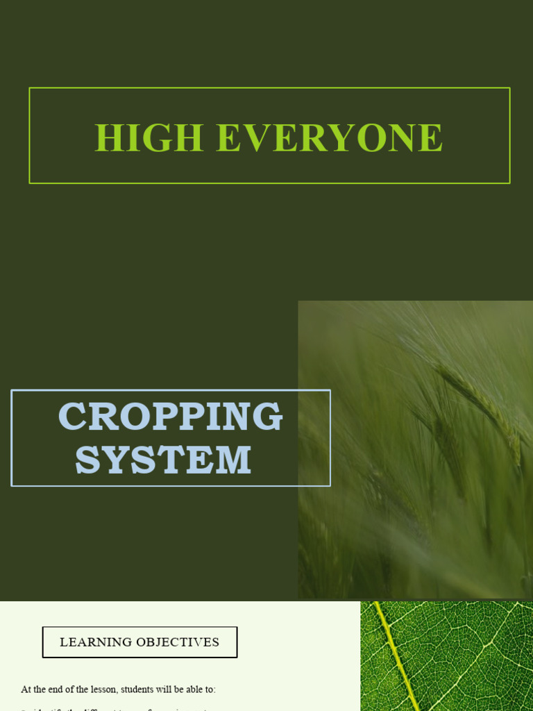 Cropping Systems for Students | PDF | Crops | Agriculture