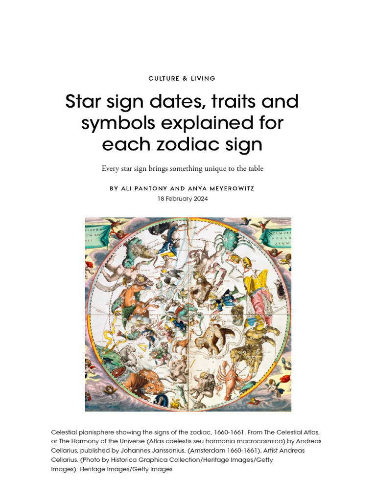 Vogue - in Content Star Sign Dates Traits and Symbols Explained For ...