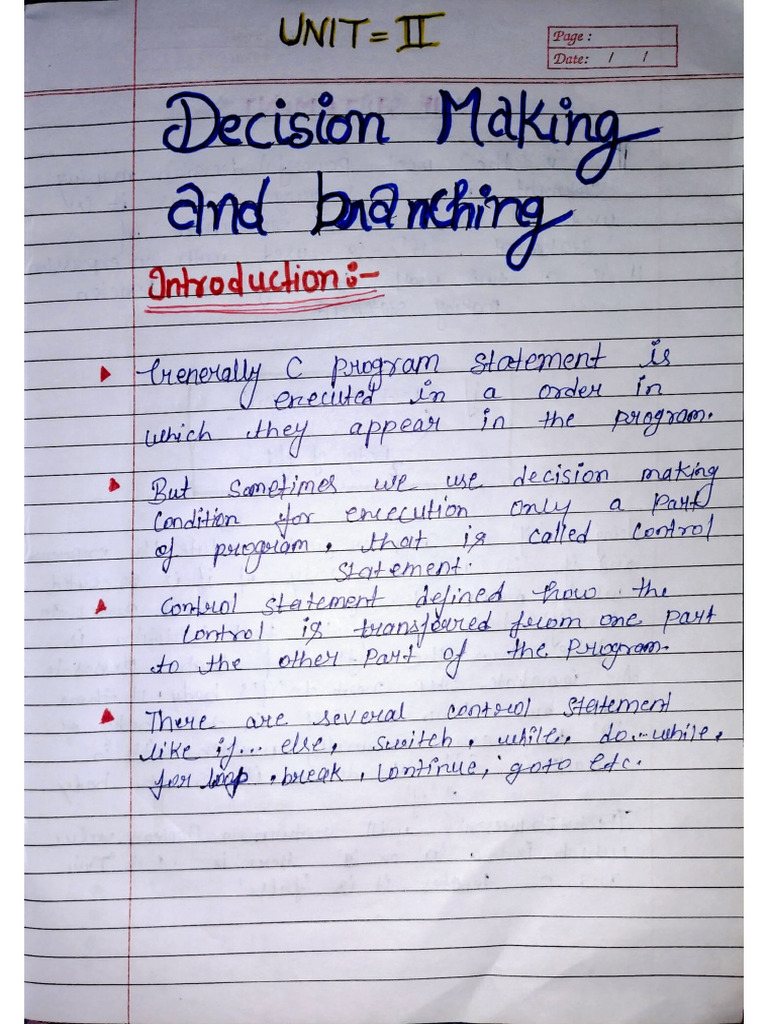 Unit-2 C Programming Notes | PDF Unit-2 C Programming Notes | PDF