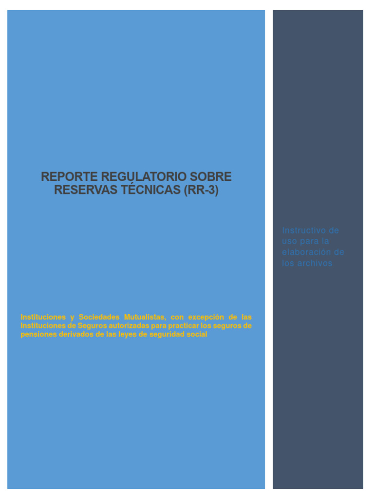 Instructivo RR-3 Reservas Técnicas | PDF | Póliza de seguros | Microsoft Excel