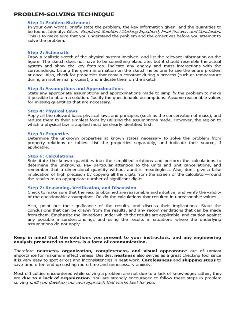 PROBLEM SOLVING TECHNIQUE | PDF | Approximation | Mass