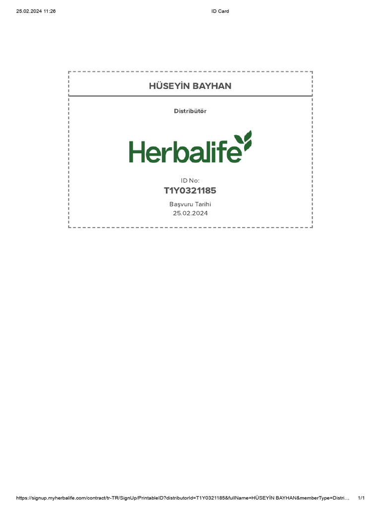 Herbalife Sponsor ID | PDF