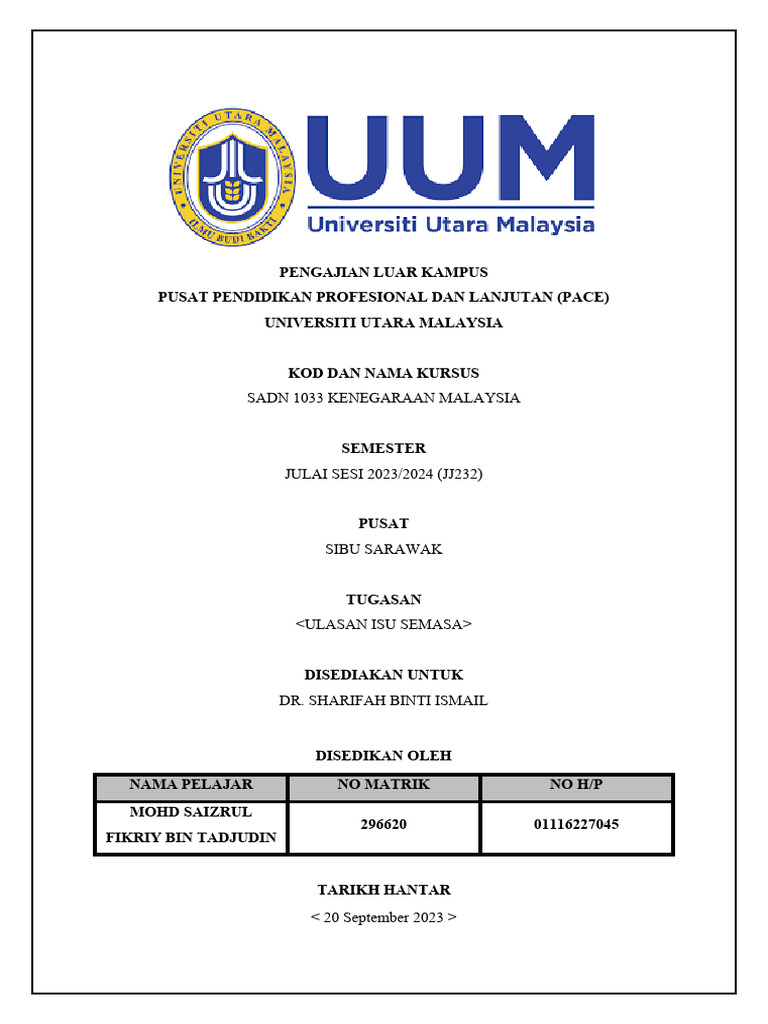 Sadn 1033 Kenegaraan Malaysia Tugasan Individu | PDF