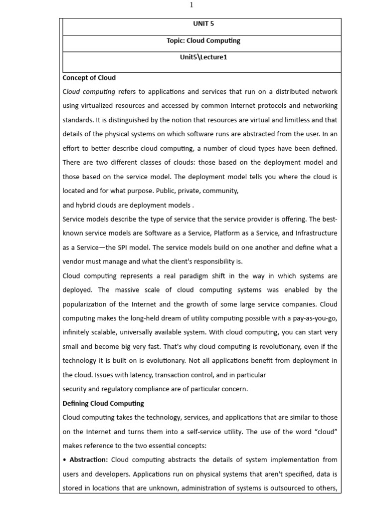Unit 5 | PDF | Cloud Computing | Software As A Service Unit 5 | PDF | Cloud Computing | Software As A Service