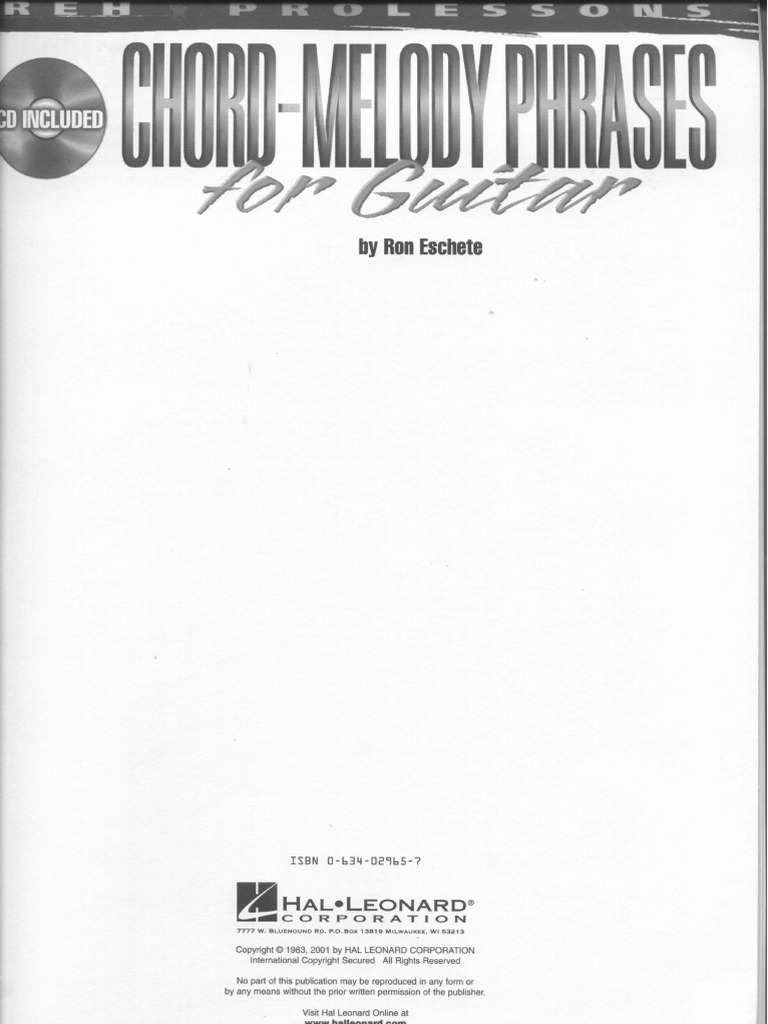 Chord Melody Phrases For Guitar | PDF