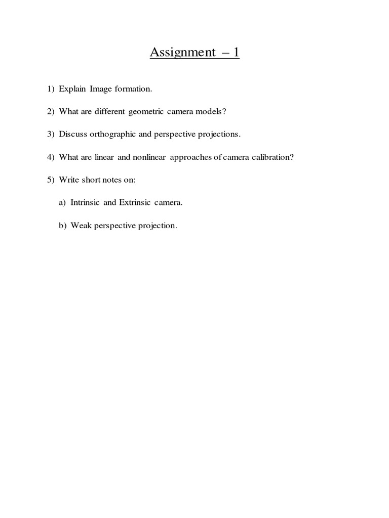 CV Assignment 1 | PDF