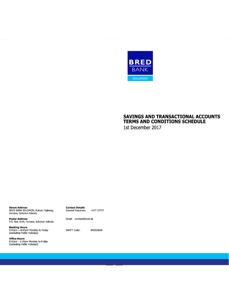 BRED Bank Account Terms & Conditions | PDF | Debit Card | Payments