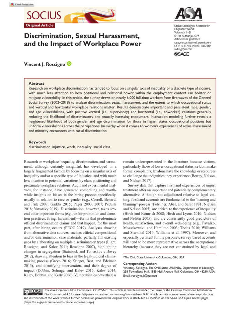 Discrimination Sexual Harassment and The Impact of 2 | PDF | Employment ...